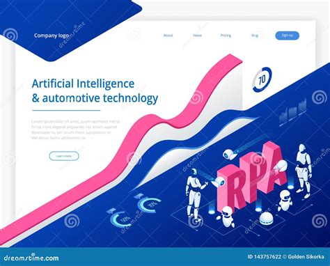Isometric Concept Of RPA Artificial Intelligence Robotics Process Automation Ai In Fintech Or