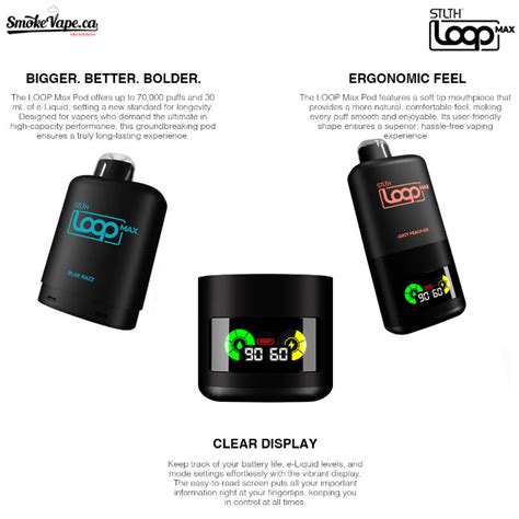 Stlth Loop Max 70k Pods Stamped 4pcsdisplay Smokevapeca
