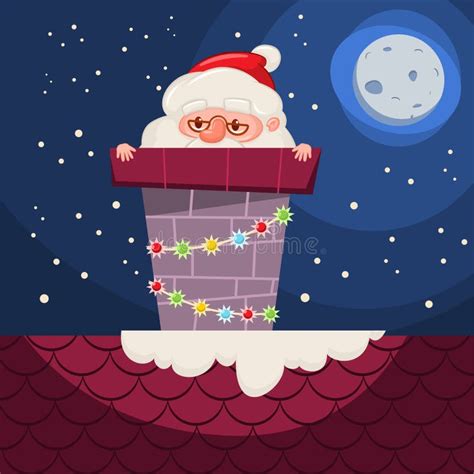 Santa Stuck Chimney Cartoon Stock Illustrations 499 Santa Stuck