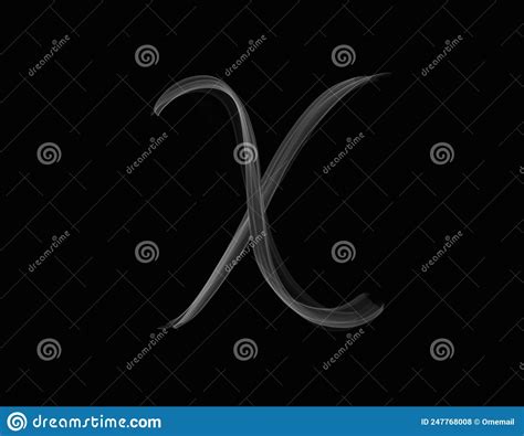 Realistic Smoke Shape With Chi Alphabet Spreading On Dark Background