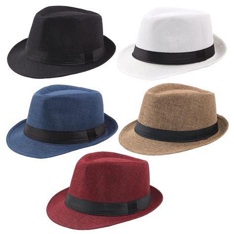 Ultrafun 5 Pack Short Brim Fedora Classic Summer Beach Sun Hat Panama