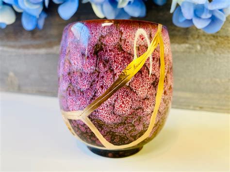 Kintsugi Cup Kintsugi Pink Teacup Kintsugi Pottery Handmade Etsy