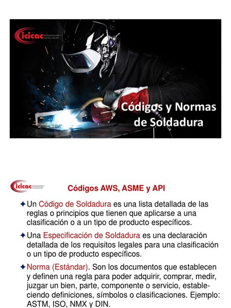 Códigos Y Normas De Soldadura Pdf Soldadura Construcción