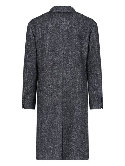 Cesare Attolini Double Breasted Coat Black Farfetch