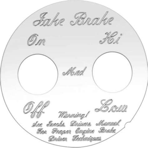 Stainless Steel Round Jake Brake Switch Plate