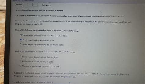 Solved 3 The Classical Dichotomy And The Neutrality Of