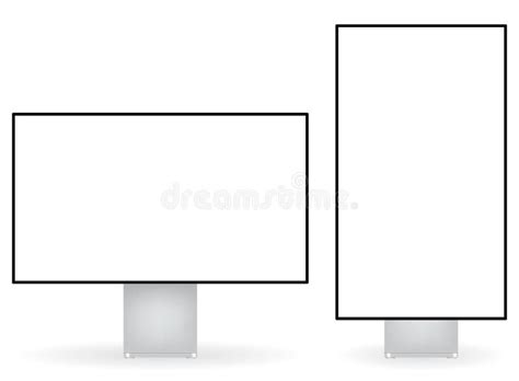 Three Black Computer Monitor With White Display Stock Vector Stock