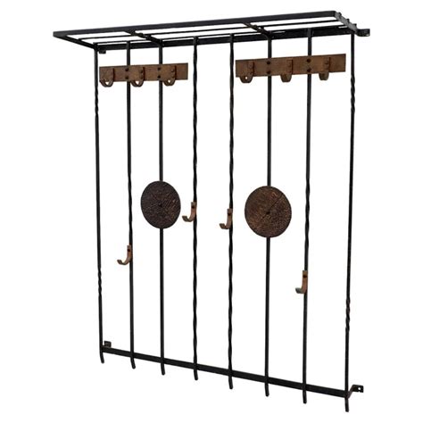 Brutalist Wrought Iron Wall Coat Rack For Sale At 1stdibs