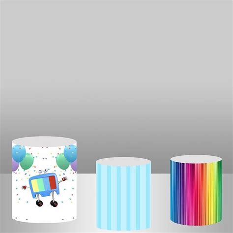 Colorful Cartoon Themed Backdrop Cake Table Cover Kit Lofaris