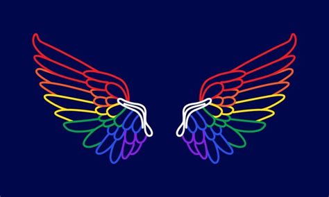 Premium Vector Colorful Wings Outline Vector