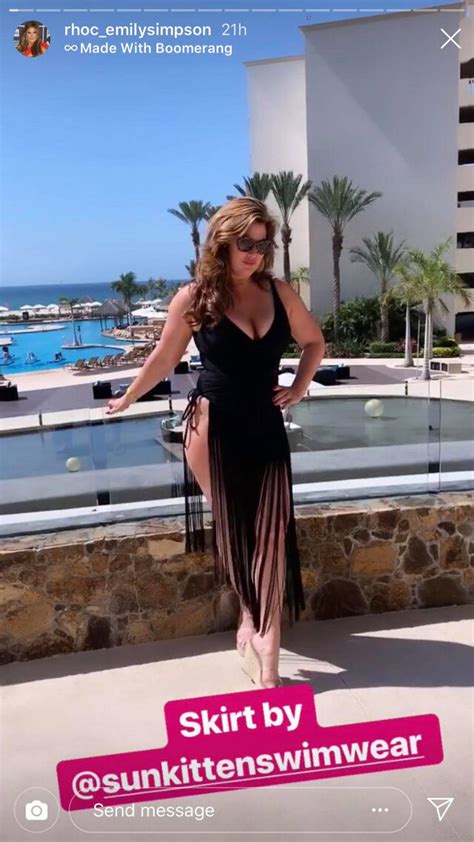 Emily Simpson Shows Curves In Sexy Deep V Cut Swimsuit Rhoc Style