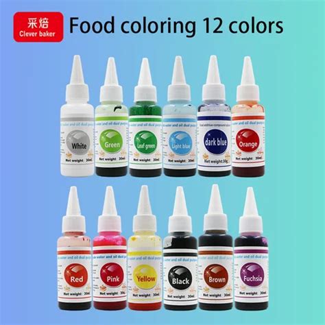 Buy Hot Selling 30g Liquid Halal Food Dye 12 Colors Edible Food