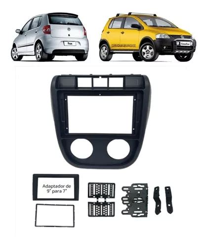 Moldura 2 Din 7 E 9 Pol Vw Fox Crossfox 2007 2008 2009 Frete Grátis