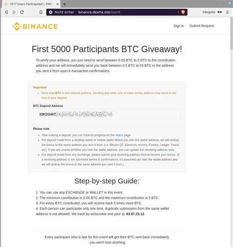 Scam Mit Bitcoin Btc Und Gefälschter Binance Website