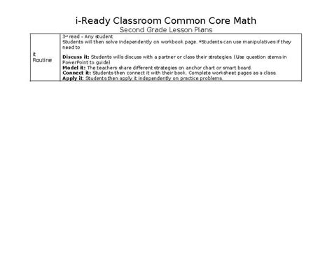 I Ready Classroom Math Common Core 2nd Grade Lesson Plans Lesson 16