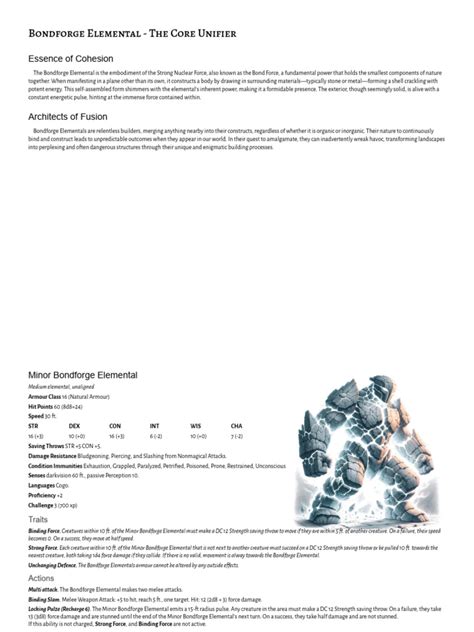 Dnd 5e Minor Bondforge Elemental Pdf