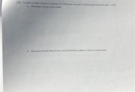 Solved 18 Consider A Buffer Solution Consisting Of 25m