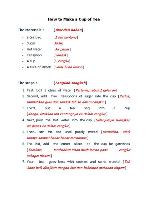 How To Make A Cup Of Tea Pdf