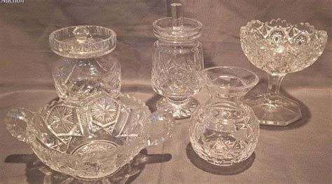 Cut And Pressed Glass Tableware With Intricate Patterns Metzger