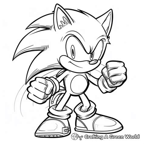 Super Sonic Coloring Pages Easy