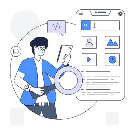 Premium Vector An App Development Outline Illustration Design