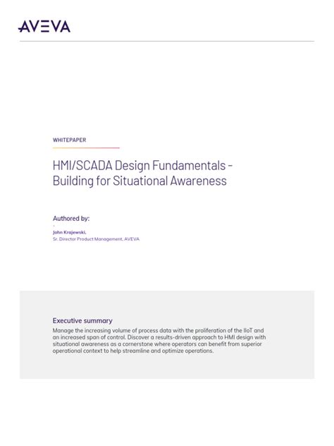 Whitepaper Hmi Scada Design Fundamentals Building For Situational Awareness En 0 Pdf