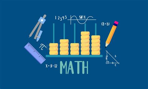 Cartoon Maths Elements Background Education Logo Stock Illustration