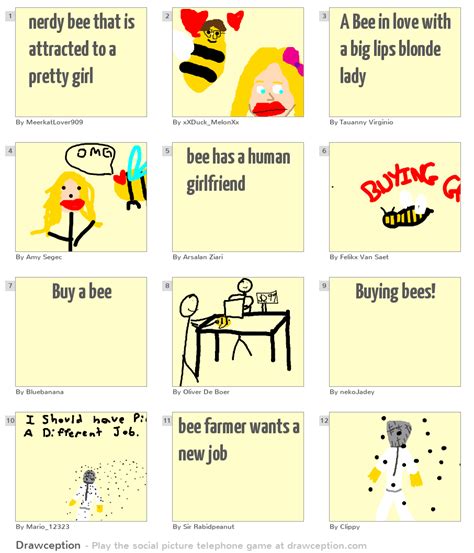Nerdy Bee That Is Attracted To A Pretty Girl Drawception