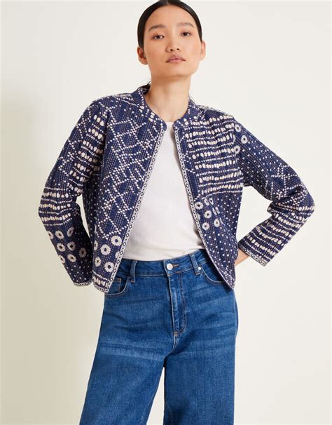 Cindy Patch Print Jacket Blue