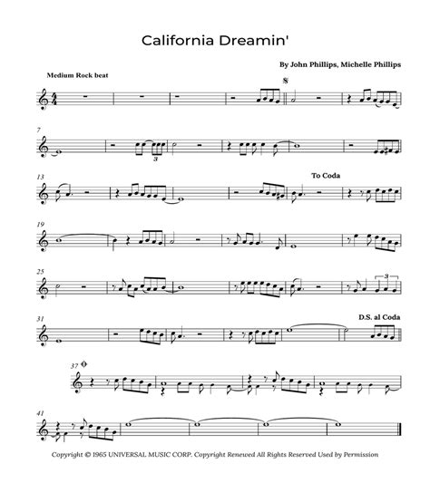California Dreamin By The Mamas And The Papas Flute Solo Beginning