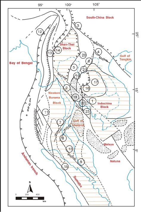 Tectonic Map Of Southeast Asia Showing Major Structures Basins And