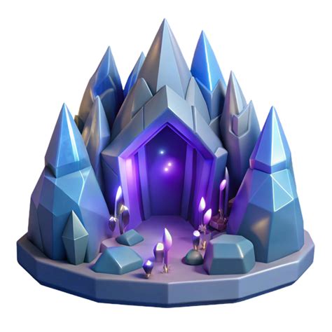 Crystalline Cave Entrance 3d Render Illustration Mystical Fantasy Game