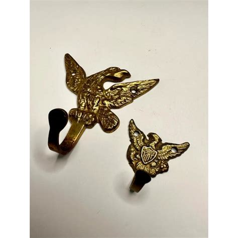 Late 20th Century Vintage American Classical Solid Brass Eagle Hooks A Pair Chairish
