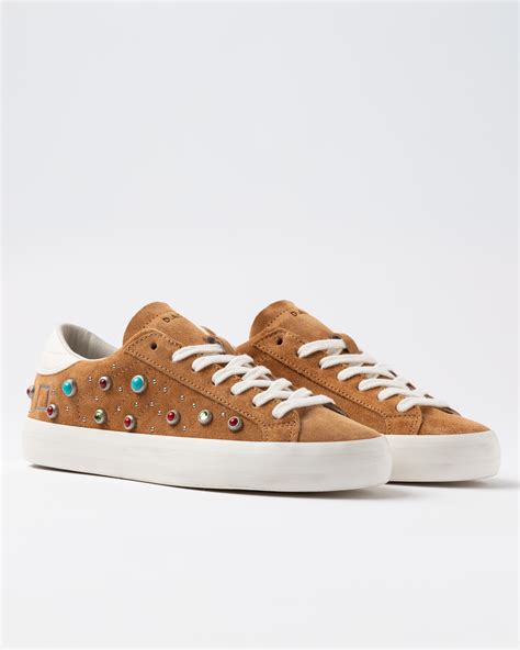 Date Sneakers Hill Low Studs Cuoio Scarpe Date