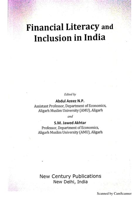 Pdf Financial Literacy Of Economically Marginalized People