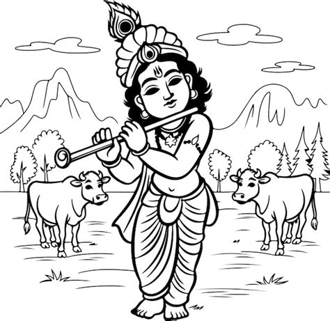 Vector Art Of Sree Krishna Premium Ai Generated Vector