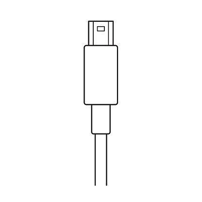Usb Mini B Cable Connector Vector Icon Drawing Illustration Isolated On
