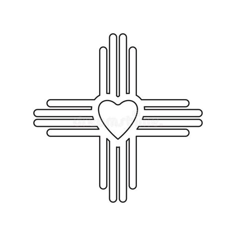 Native Americans Sun Zia Symbol Isolated Vector Icon Stock
