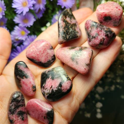 Rhodonite Crystal Polished Rhodonite Tumbled Rhodonite Natural