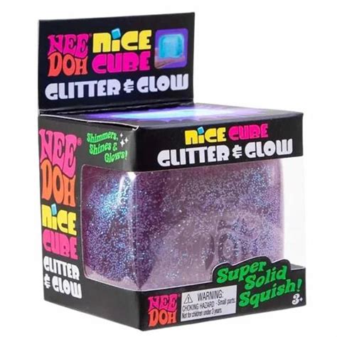 Needo Nice Cube Glitter And Glow Squeeze Squishy Handheld Stress
