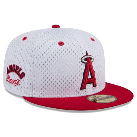 Mens Los Angeles Angels New Era White Throwback Mesh 59fifty Fitted Hat