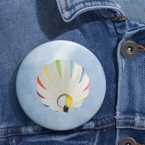 Hot Air Balloon Pin Button Wearable Art Etsy