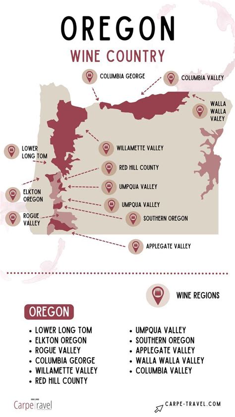 Oregon Wine Regions Map Oregon Wine Willamette Valley