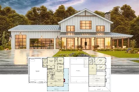 Modern Farmhouse Style 4 Bedroom Barndominium With Loft Bonus Room