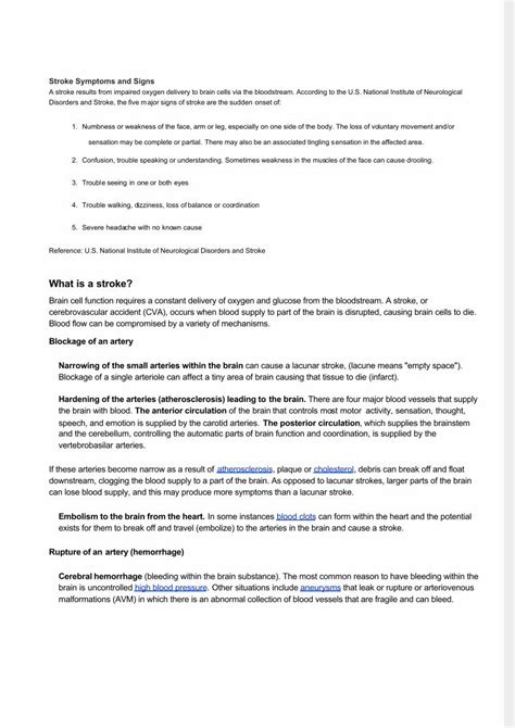 Pdf Signs And Symptoms Of Stroke Dokumentips