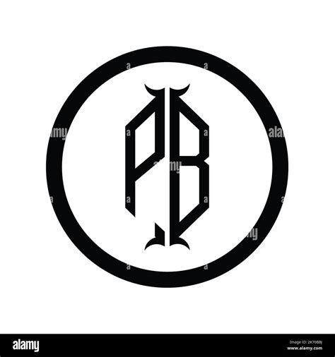 Bp Logo Monogram Letter With Hexagon Horn Shape Design Template Stock