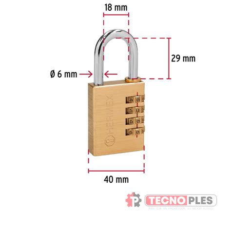 Candado De Combinación 40 Mm Cuerpo De Latón En Blíster Hermex 43348