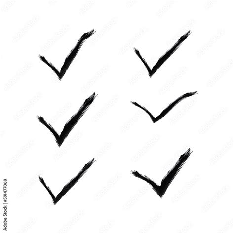 Tick Symbol Design Check Mark Icon Design Black Paint Brush Stroke