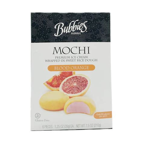 Bubbies Mochi Blood Orange Mochi 6 Count 75 Ounce