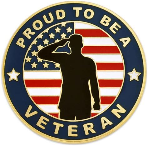 Pinmart Proud To Be A Veteran Lapel Pin Proud Patriotic Usa Flag Enamel
